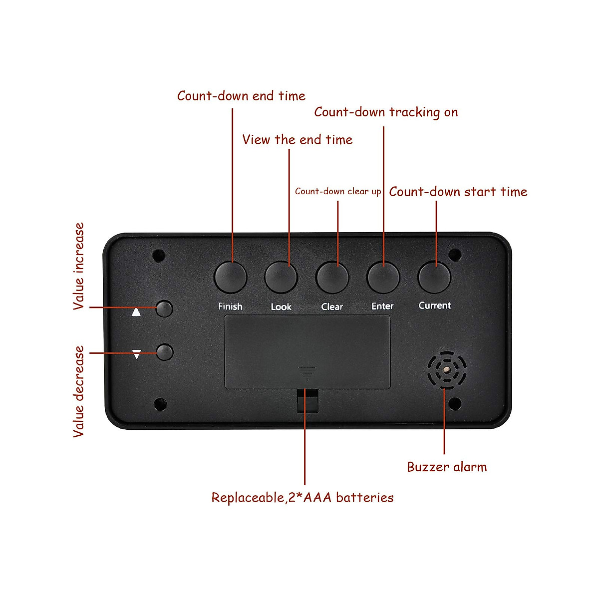 Runleader Digital 9999 Days Timer,Countdown Tracking,Target Event Reminder,Backlight Display,Battery Replaceable for Vocation Retirement Meeting Anniversary Graduation Wedding Premiere(Black).