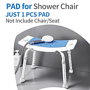 MINIVON Shower Chair Pad 9" x 14" Inch Bath Seat Cushion Anti Skid, Cover Bathroom Tub Transfer Bench, Stickable Waterproof Soft Foam Fit Bath Chair, Padded Shower Stool Seat Mat for Elderly