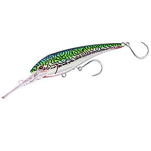 Nomad Design DTX Minnow with Patented Autotune System - Distressed Baitfish Swimming, Hydrospeed Belly Eyelet for Faster Trolling, BKK Diablo 5X Singles 3/0 Hooks, 125 FLT 5, 20ft, Hot Pink Mackerel