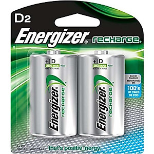 Energizer Rechargeable Batteries, D, 2-Count (Pack of 3 (2 ct each))