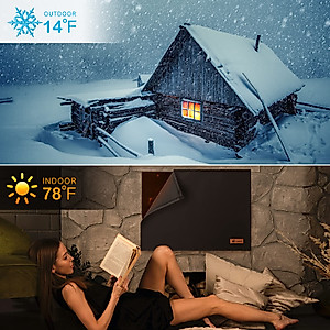 FLASLD Magnet Fireplace Blanket for Heat Loss, Black Fireplace Blocker Blanket, Fireplace Draft Guard Cover, Fireplace Draft Stopper Save Energy Blanket for Winter (38" W x 32" H)