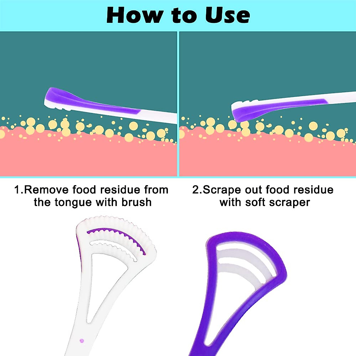 Tongue Scraper Cleaner Soft Tongue Scraper for Healty Oral Care,maxin 6PCS Tongue Cleaner Oral Health Tools for Adult Kids