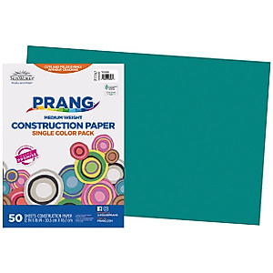 Prang (Formerly SunWorks) Construction Paper, Turquoise, 12" x 18", 50 Sheets