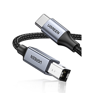 UGREEN USB B to USB C Printer Cable 3 FT Bundle with 6 FT USB B to USB C Printer Cable
