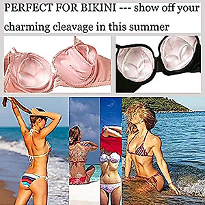 Silicone Bra Pad, Invisible Bikini Pad Insert Push-Up Swimsuit Underwear Chest Pad Water Proof & Quick Dry(Clear)