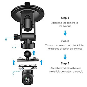 PixelMan Rear Camera Holder, Dash Cam Rear Camera Car Rear Windshield Mount, Car Recorder Rearview Camera Backup Camera Rear Window Bracket, Mirror Camera Reverse Camera Mount for SUV, Truck, RV, Auto