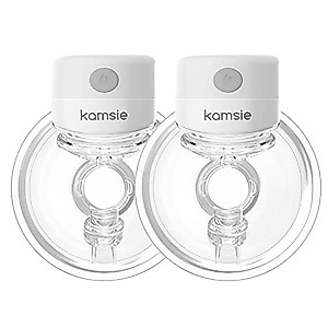 kamsie Wearable Breast Pump, S12 Hands Free Breast Pump, Wireless Breast Pump Hands Free, 2 Modes & 9 Levels Electric Portable Breast Pump, LCD Display, 24mm Flange, 2 Pack
