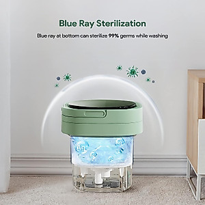 Portable Washing Machine, Foldable Washer Machine and Dryer, Mini Washing Machine with Spin Dryer for Washing Small Clothes - Travle RV, Camping, Home or Apartments Laundry Used (Purple)