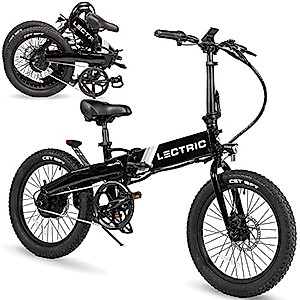LECTRIC XP™ Lite Electric Bike | Adult Folding Bikes - Weighs Only 46lbs | 40+ Mile Range w/ 5 Pedal-Assist Levels | 20mph Top Speed - Class 1 and 2 eBike (Midnight Black)