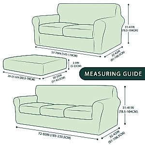 CHUN YI 3 Pieces Stretch Loveseat Sofa Cover Bandles 4 Pieces Stretch Sofa Cover, Washable Soft Sofa Slipcover with Separate Seat Cushion Covers, Dark Blue