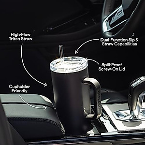 Corkcicle Cruiser Insulated Tumbler with Handle and Straw, Capri Blue, 40 oz – Reusable Water Bottle Keeps Beverages Cold for 20 Hours, Hot for 9 Hours – Cupholder Friendly, Spill Proof Tumbler