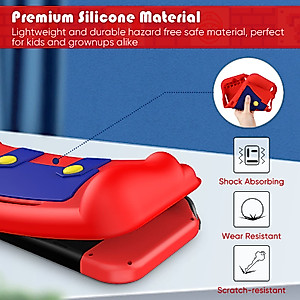 KENOBEE Silicone Case Compatible with Nintendo Switch 2017, Soft Lightweight Ergonomic Grip Protective Cover with Shock-Absorption and Anti-Scratch Design for Switch Console, Red