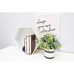 Admired By Nature 10" H Artficial Garden Foliage Greenery Ceramic Potted Plant Spring Indoor Faux Plant décor, Wedding Centerpieces, Tabletop, Home Décor, Office Desk, Kitchen Table Décor