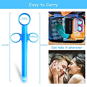 ANGCURE lube applicator for Women,Men,Female Lubricant Tube Shooter with 10ml Scales [2 Pack+Storage Bag] Reusable, Smooth with Rounded Tip & Cap,Easy use/Clean