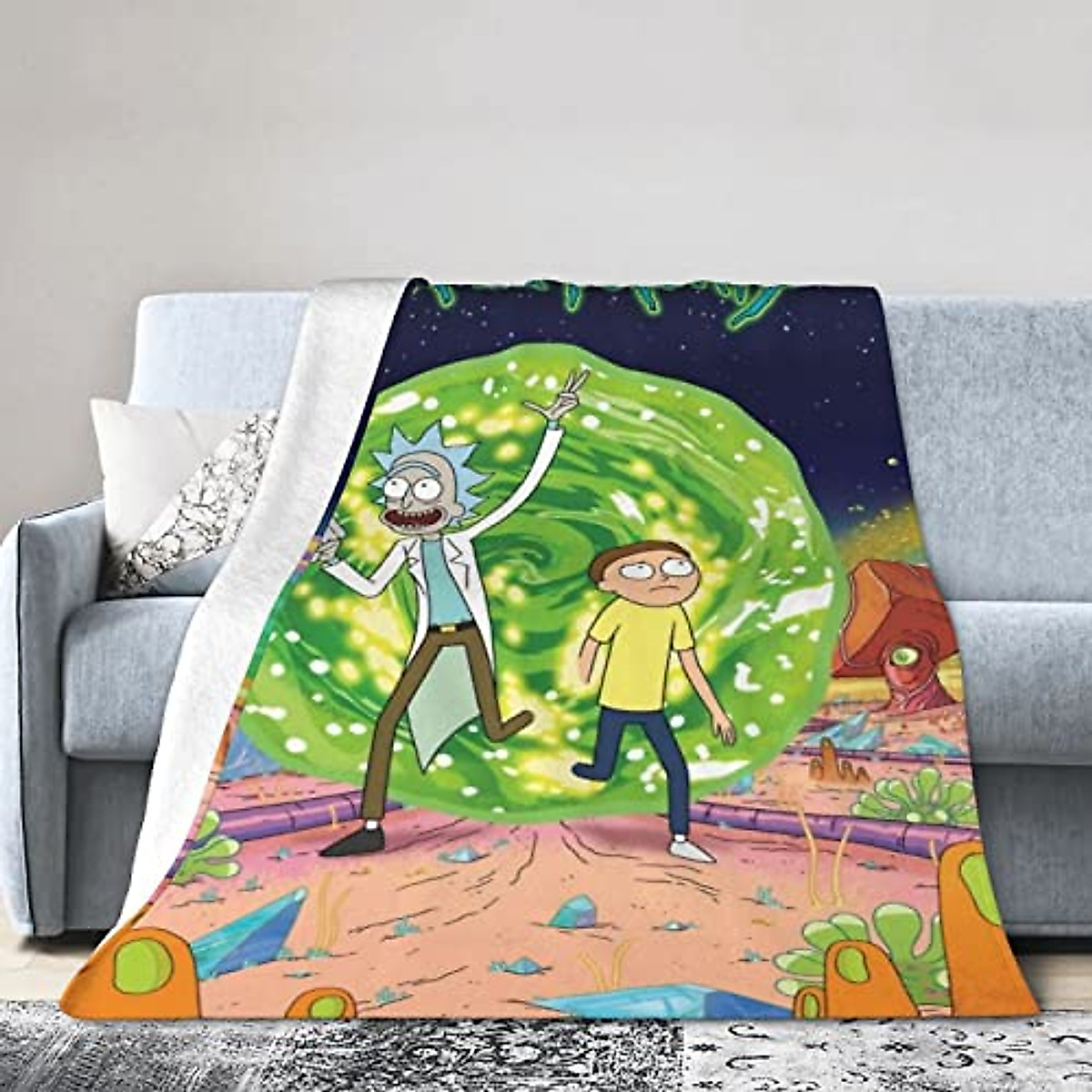 Cartoon Blanket Ultra Soft Throw Blankets Flannel Blankets All Season Light Weight Living Room/Bedroom Travel Blanket 50"X40"