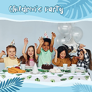 Irenare 3 Pieces Jungle Safari Tablecloths Wild Animals Plastic Table Cover Hawaiian Luau Table Cloths for Tropical Baby Shower Zoo Birthday Party Supplies, 54 x 108 Inch