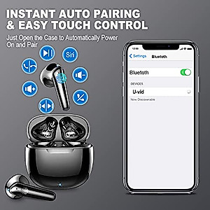 Wireless Earbud, Bluetooth 5.3 Headphones with 4 ENC Mic, Bluetooth Earbud in Ear Noise Cancelling Wireless Earphones Deep Bass Mini Earbud 40H Play IP7 Waterproof Sports Ear Buds USB-C[New Upgrade]