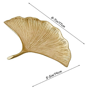 Pasiir Small Leaf Shaped Trinket Dish, Decorative Gold Jewelry Dish Tray, Ring Hodler Dish Jewelry Organizer