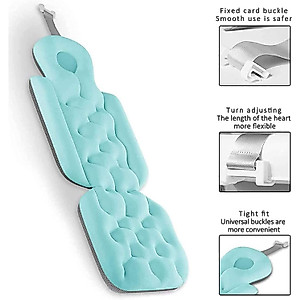 Bath Pillow, Bathtub Pillow Non-Slip Bath Mat Bath Pillow Anti- Bathtub Spa Cushion for Full Body Back Support Comfort Head Rest Ideal Hot Tub Accessories