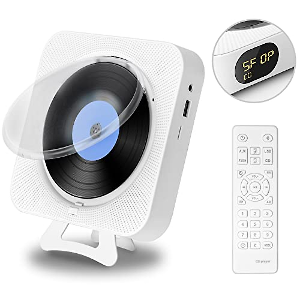 CD Player Portable with Bluetooth - Wall Mountable & Desktop Stand CD ...
