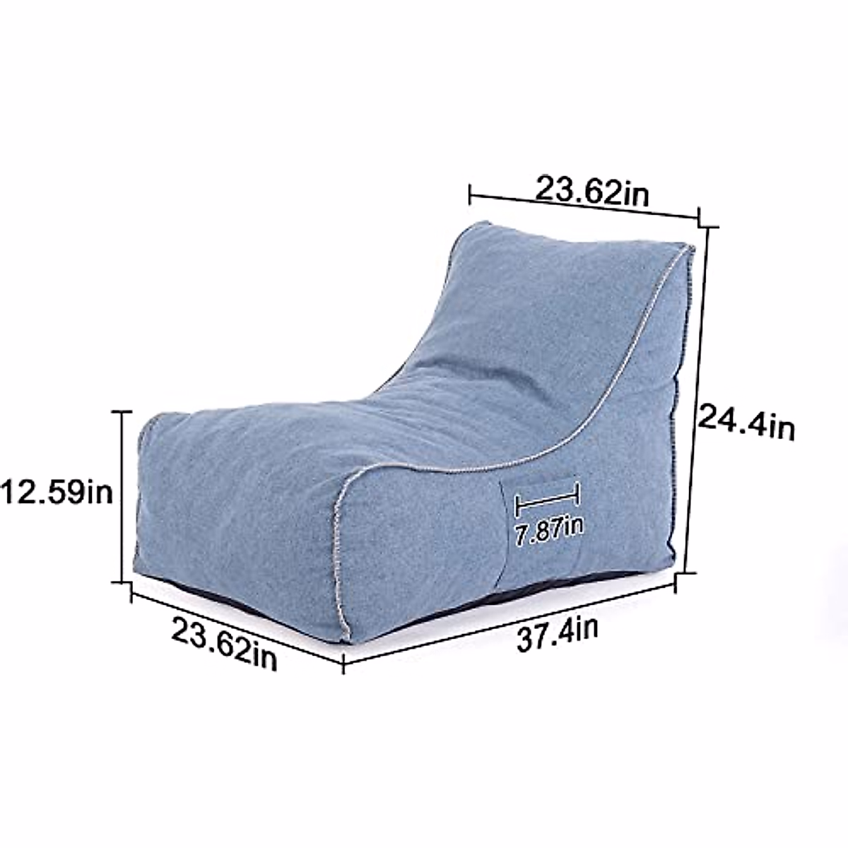 Sundale Floor Lazy Sofa Recliner, Soft and Comfortable Video TV Chair, Thick Padded Lounge for Meditation, Reading, Gaming(Navy)