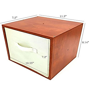 FixtureDisplays® Cubby Hole Storage Bin Modular Wood Blocks with Fabric Bins 6/Set Product Weight 38 Lbs Great for Preschools Day Care Home Bookshelf 11364-NEW-NPF