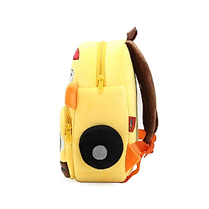 NICE CHOICE Toddler Backpack for Boys Girls, 10" Car Preschool Bag Plush Cartoon Bookbag for Little Boys Girls Kids (School Bus)