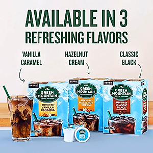 Green Mountain Coffee Roasters Brew Over Ice Classic Black, Single Serve Keurig K-Cup Pods, Medium Roast Iced Coffee, 12 Count