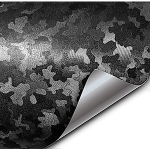 VViViD+ Black Stealth Small Patternless Camouflage Vinyl Wrap Roll (1.5ft x 5ft)
