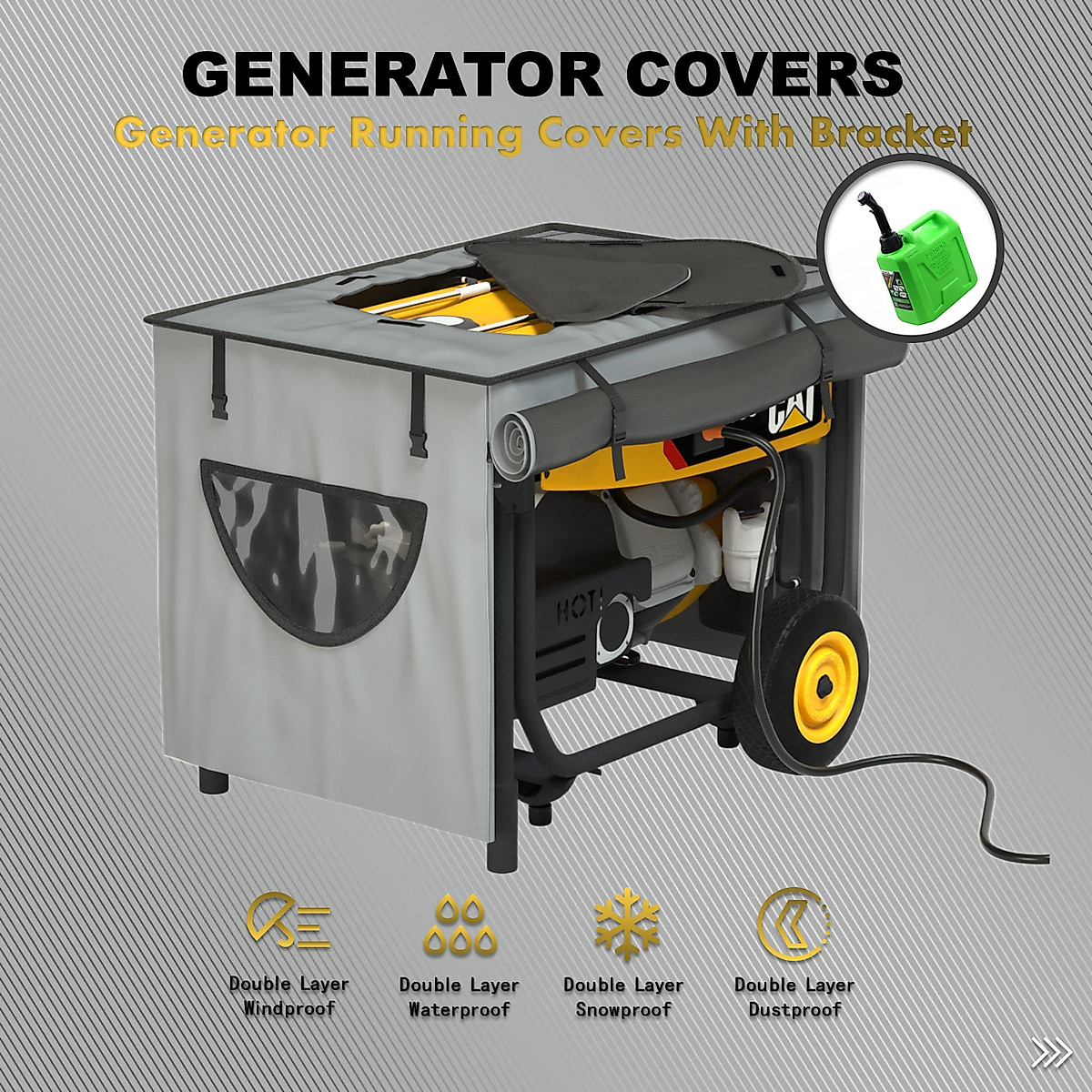 GEHENG Generator Covers With Bracket,Generator Covers While Running,Top Can Be Opened for Refueling, 600D Waterproof Oxford Cloth+200D Double Layer Design,Tear Resistant, 100% Heavy Duty Waterproof