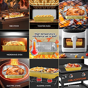 30Pack Aluminum Pans with Lids Kit-10Pack (9x13) Half Size Oven Steam Table Tin Foil Pans Collocation 20Pack (8.7*6) Disposable Baking Pan Chafing Trays with 33ft Aluminum Foil and 30 Label Stickers