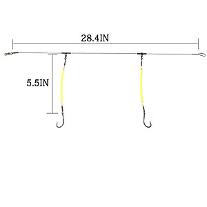 SENYUBBY High Strength 49-Strands Steel Wire Leader Rigs with Hooks Swivels Snap Connect,Saltwater Fishing Assecories Steel Wire Leader with Nylon-Coating