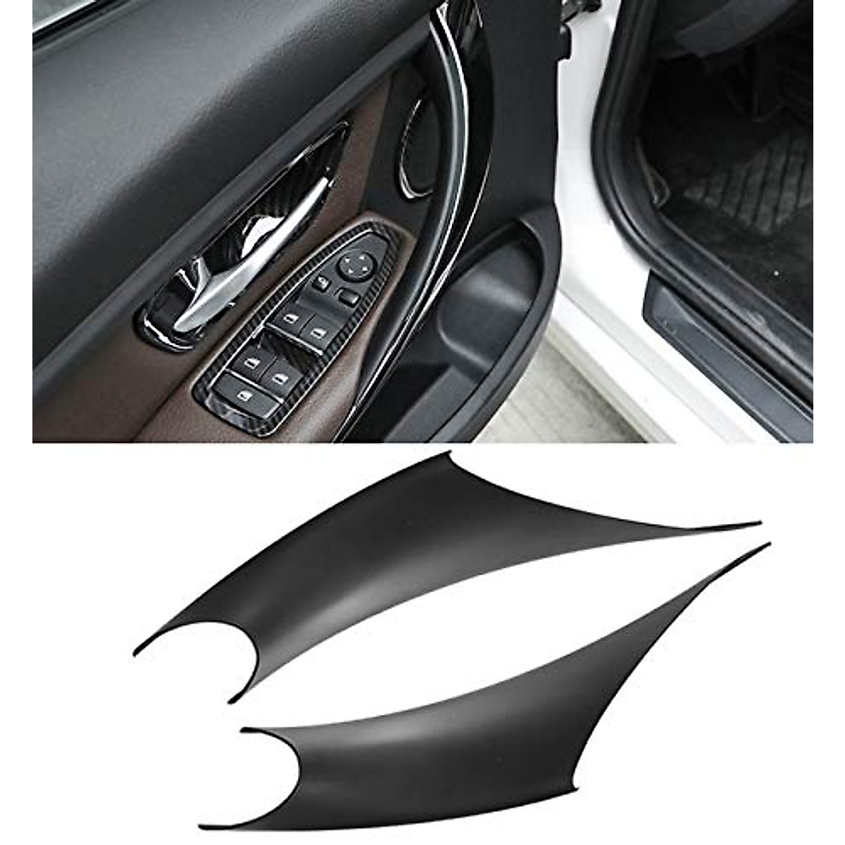 Jaronx 2PCS Door Handle Covers Compatible with BMW 3 Series 4 Series Driver Side &Passenger Side Door Pull Handle Covers (Compatible with BMW 320i,328i,330i,335i F30/F31 and 428i, 435i F32/F36)(Black)