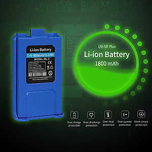 BAOFENG UV-5R+ Plus Two Way Radio, Long Range for Adults Rechargeable with Earpiece, Walkie Talkie for Outdoors, 144-148 420-450MHz, Qualette Series, Royal Blue