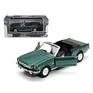 1964-1/2 Ford Mustang Convertible Green No.1 50th Anniversary 1/24 Diecast Car Model by Motormax 73212grn