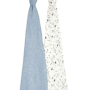aden + anais Aden Silky Soft Swaddle Baby Blanket, 100% Cotton Bamboo Muslin, Large 44 X 44 inch, 2 Pack, Cosmic Galaxy
