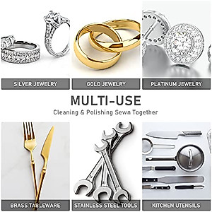 YouBay Pro Size Jewelry Cleaning Cloth & Silver Polishing Cloth, 11'' x 14'' Jewelry Polishing Cloth for Sterling Silver | Gold | Brass | Platinum, Has Both Cleaning and Polishing Cloth (Grey 2pack)