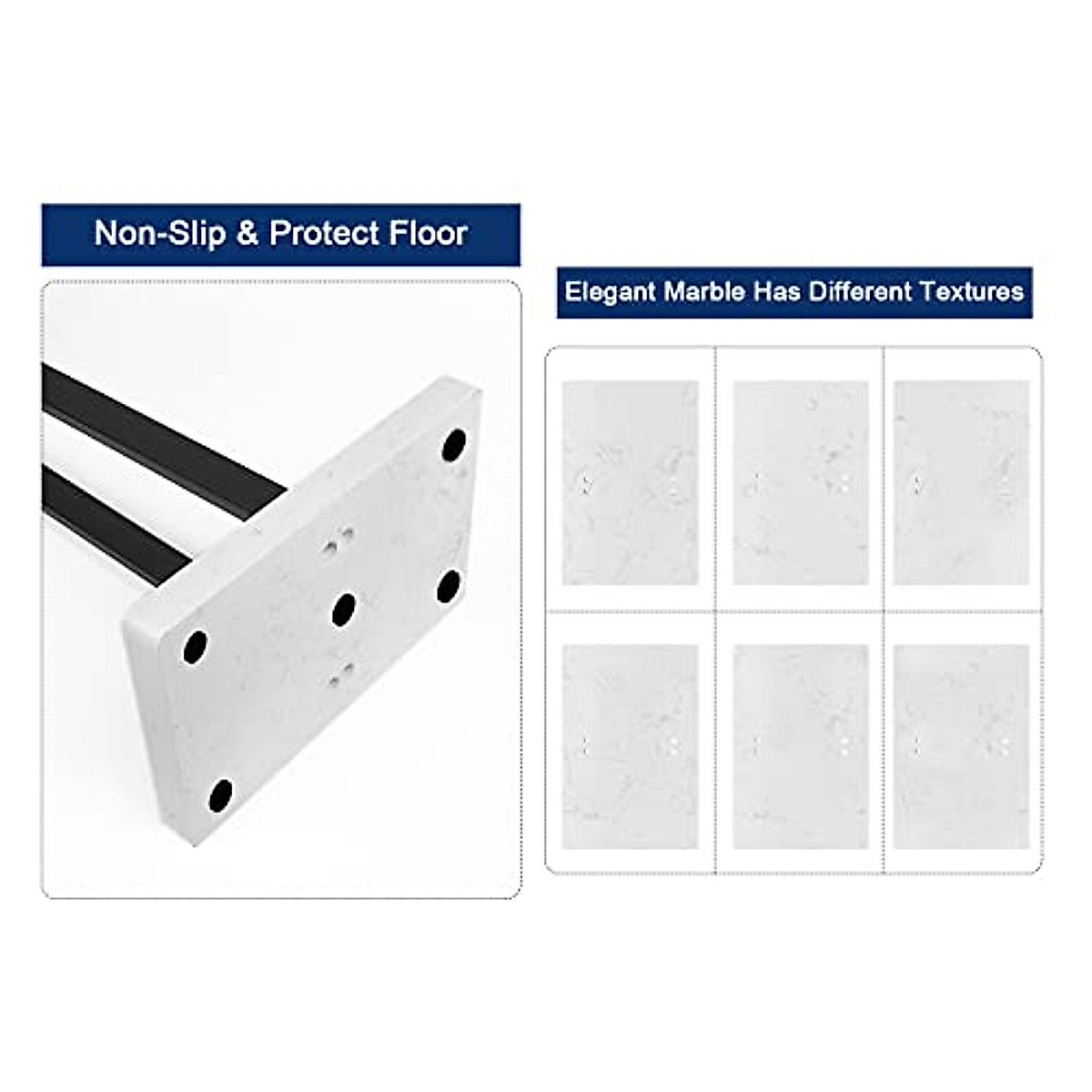 NearMoon Standing Towel Rack, Freestanding 2-Tier Towel Holder with Marble Base for Bathroom, Pool, SUS304 Stainless Steel (Matte Black)