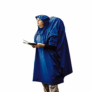 Sea to Summit Nylon Tarp Poncho 4-in-1 Raincoat, Pack Cover, Groundsheet, and Shelter, Royal Blue