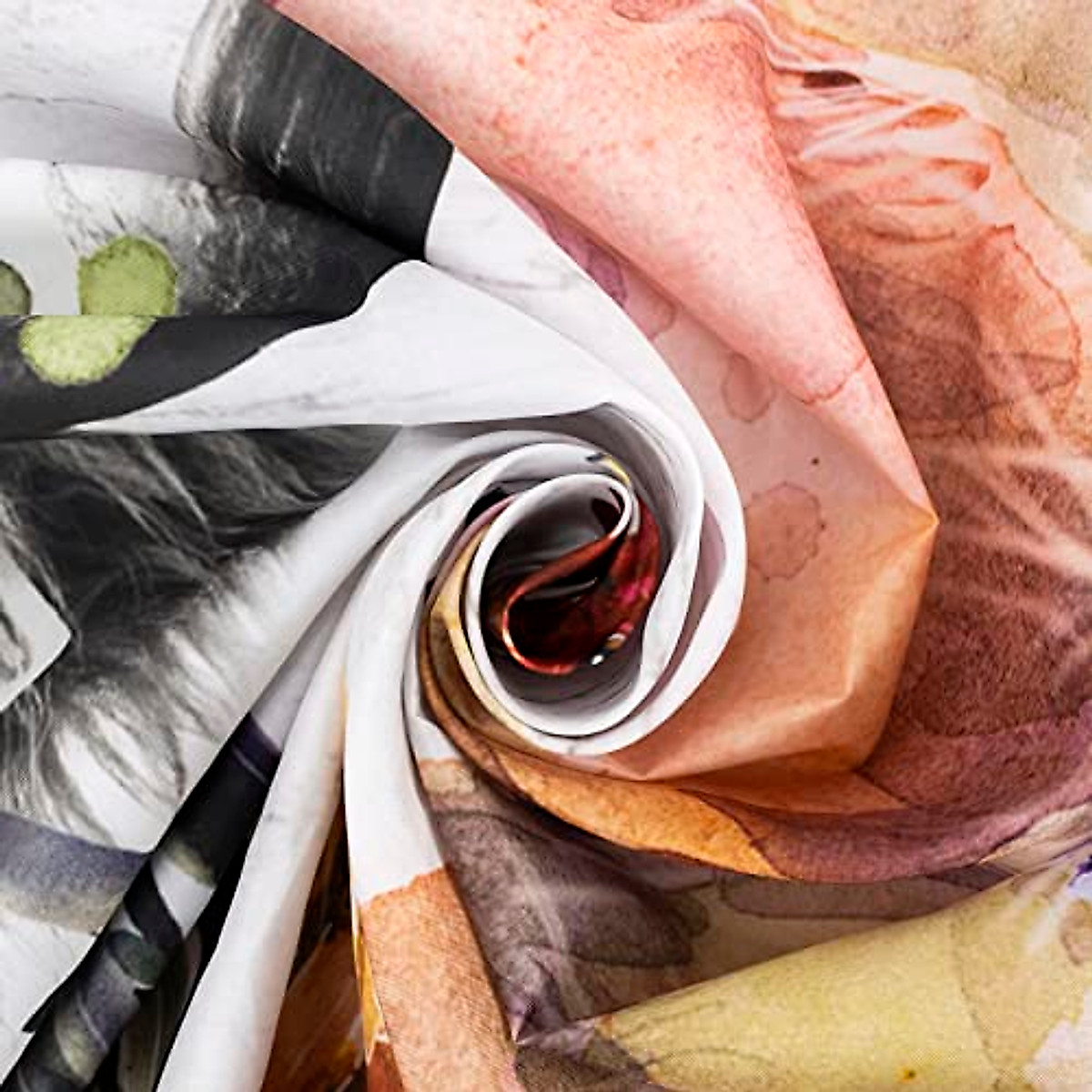 ECOTOB Farmhouse Highland Cow Shower Curtain Set Cute Farm Cow Chicken and Pig with Flowers on Grey Fence Bath Mat and Shower Curtain Funny Farm Animal Bathroom Decor Accessories, 72x72 Inches