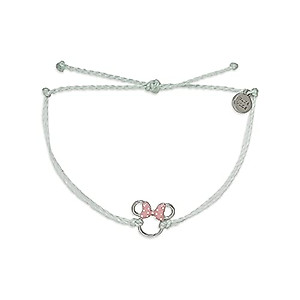 Pura Vida Silver Disney Minnie Mouse Bracelet - 100% Waterproof, Adjustable Band, Brand Charm - Winterfresh