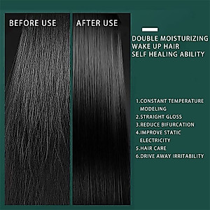 FAHXNVB Hair Straightener Brush, Negative Ion Hair Straightener Styling Comb with 5 Temp, 2 in 1 Hair Straightener&Curler Brush, Electric Straightening Hot Comb Heated Hair Brush Fast Heating (Red)