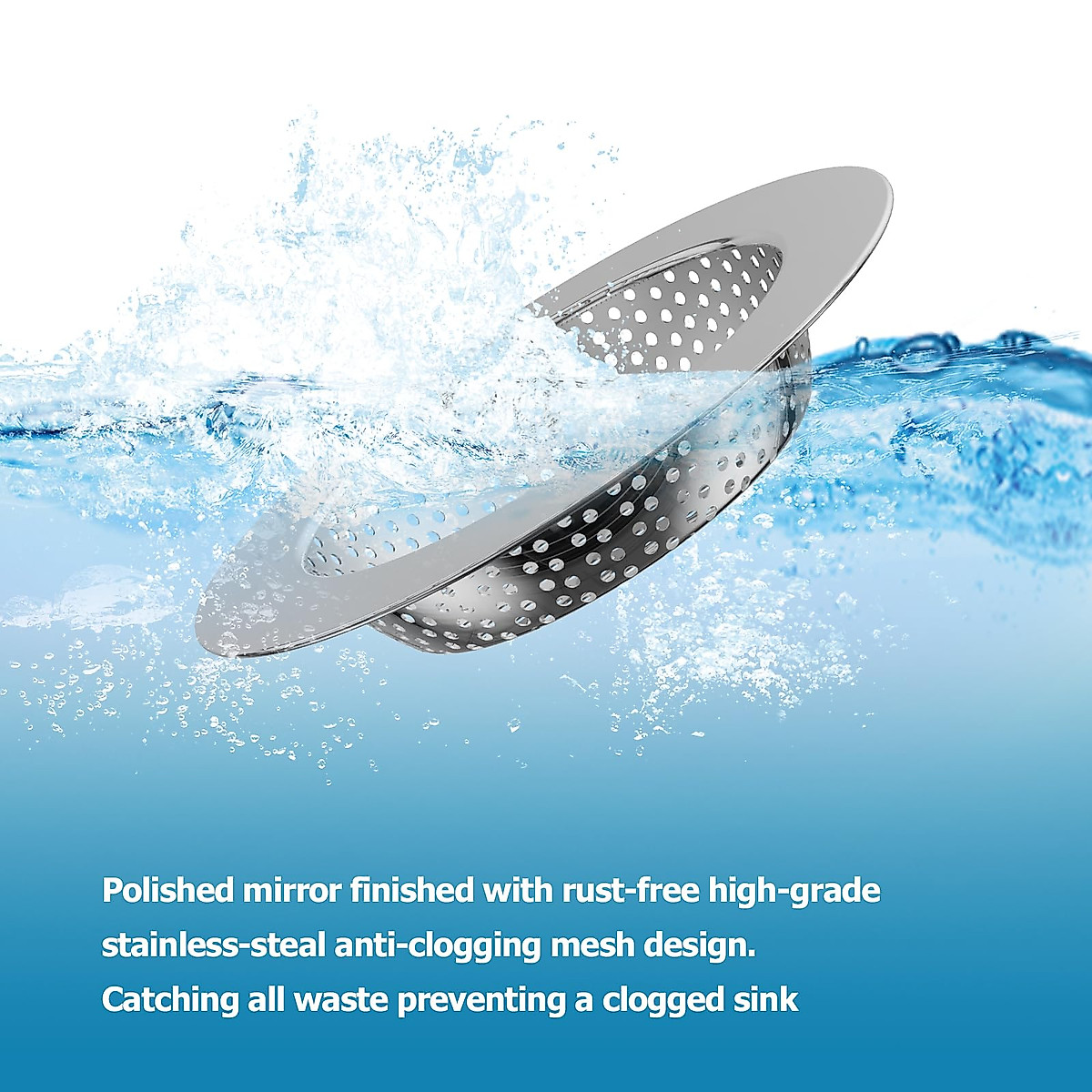 Huntonry 2PCS Kitchen Sink Stopper and Kitchen Sink Drain Strainer, Drain Catcher and Drain Cover for Kitchen Sink, Drainer for Standard 3-1/2 Inch Garbage Disposal Sink Drain