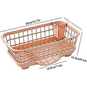 Plate Rack Draining Dish Rack Household Dish Storage Rack With Chopsticks Cage Household Detachable Dish Drain Rack Kitchen Pan Plate Holder (Color : Blue)