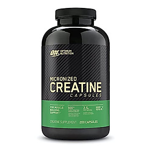 Optimum Nutrition Micronized Creatine Monohydrate Capsules, Keto Friendly, 2500mg, 200 Capsules (Packaging May Vary)