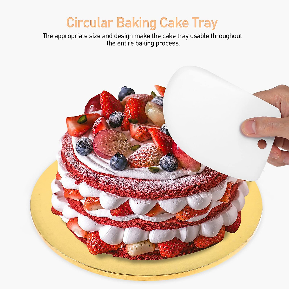 Gold Cake Board Cake Boards Drum 8 Inch Round Thick Cake Drums Cake Decorating Supplies for Multi Tiered Birthday Wedding Party Cakes Cake Drum