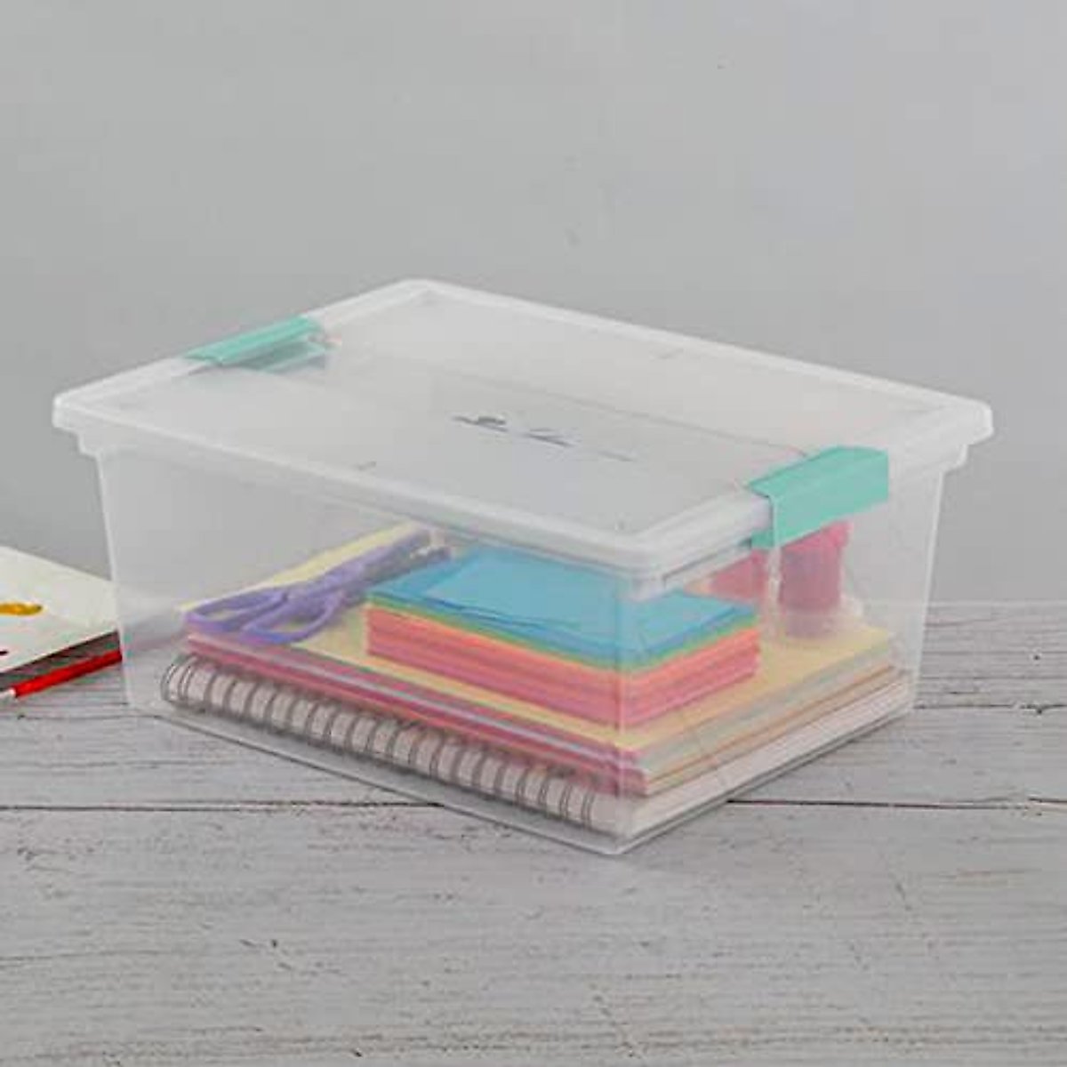 Sterilite Deep Clear Plastic Stackable Storage Container Bin Box Tote with Clear Latching Lid Organizing Solution for Home & Classroom, 16 Pack