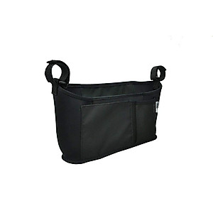 Top Universal Stroller Organizer by SNHNY; The Best Stroller Accessories; Universal Baby Diaper Stroller Bag with Accessary Bag. (Black Simpler)