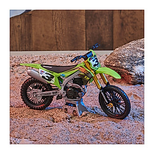Supercross, Authentic Eli Tomac 1:10 Scale Collector Die-Cast Motorcycle Replica with Display Stand