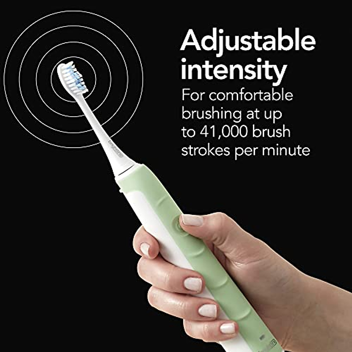 Brightline Rechargeable Sonic Electric Toothbrush With Adjustable Intensity Built In Timer, 1 Count, Mint Green (86700)